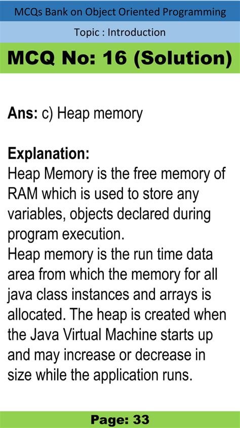 Multiple Choice Questions On Java Object Oriented Programming Bank 1