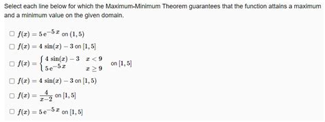 Solved Select Each Line Below For Which The Maximum Minimum