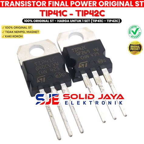 Jual Transistor Tr Final St Tip41 Tip42 C Asli Original Tip41c Tip42c Japan Tip 41 Tip 42 Ori