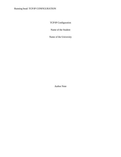 Tcpip Configuration