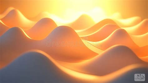 A Serene Landscape Of Smooth Undulating Forms Illuminated By Warm Light Stock Illustration