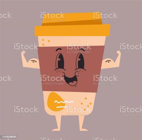 만화 행복 한 커피 컵 캐릭터입니다 뜨거운 음료 개념을 가져 가라 벡터 그래픽 디자인 그림 요소 고풍스런에 대한 스톡 벡터 아트 및 기타 이미지 Istock