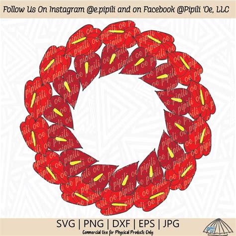 Anthurium Circle Frames Svg Anthurium Flower Svg Digital Download