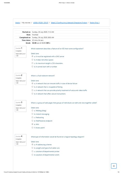 SOLUTION Data Communications And Networking Prelim Quiz Studypool