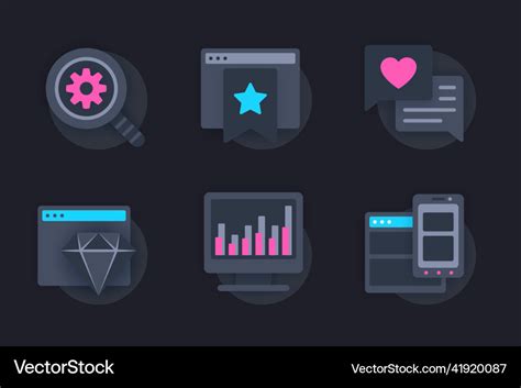 Seo Optimization Web Concept Of 3d Paper Icons Set