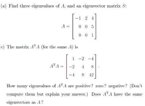 eigenvectors of a vs a t a r askmath