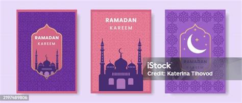 라마단 카림 포스터 휴일 표지 세트 이슬람 인사말 카드 배너 템플릿입니다 0명에 대한 스톡 벡터 아트 및 기타 이미지 0명 개체 그룹 공휴일 Istock