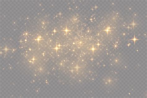 반짝이는 입자의 조명 효과 배경 투명 배경에 빛나는 요소 프리미엄 벡터