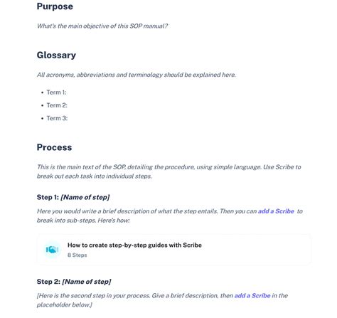 SOP Manual Template Scribe