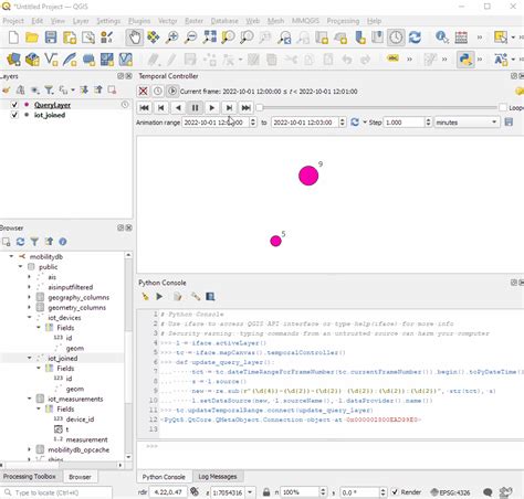 Visualizing Iot Time Series With Qgis And Mobilitydb Free And Open
