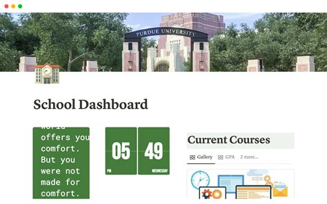 Study Dashboard Notion Template