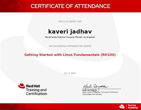 Kaveri Jadhav On Linkedin Redhat Linux Certification Rh104