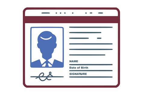 Identification Card With Profile Icon National Id Card Document With