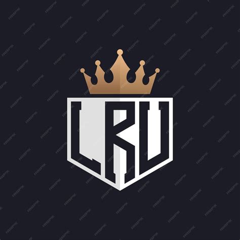 Premium Vector Luxury Lru Logo With Crown Elegant Initials Lru Letter