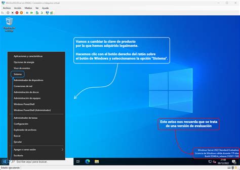 Hyper V Convertir la versión de evaluación de Windows Server 2022 Standard Edition a la versión