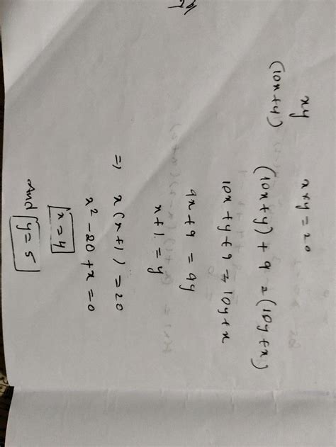 A Two Digit Number Is Three Times The Product Of Its Digits And Four