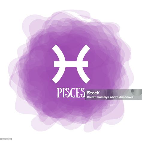 물고기 자리 조디악 기호입니다 점성술 달력입니다 조디악 색상 벡터 별자리입니다 스모키 서클 선 기호 0명에 대한 스톡 벡터 아트