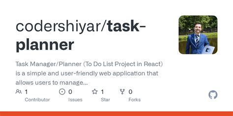 GitHub Codershiyar Task Planner Task Manager Planner To Do List Project In React Is A