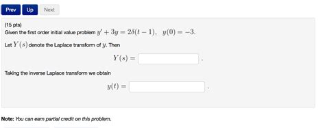 Solved Given The First Order Initial Value Problem Y 3y