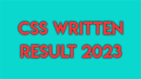Css Written Result 2023 Youtube