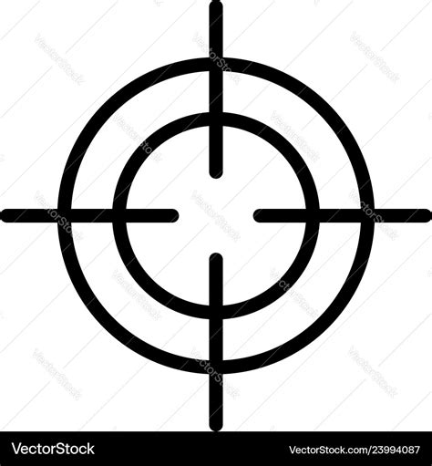 Crosshair Icon Outline Style Royalty Free Vector Image