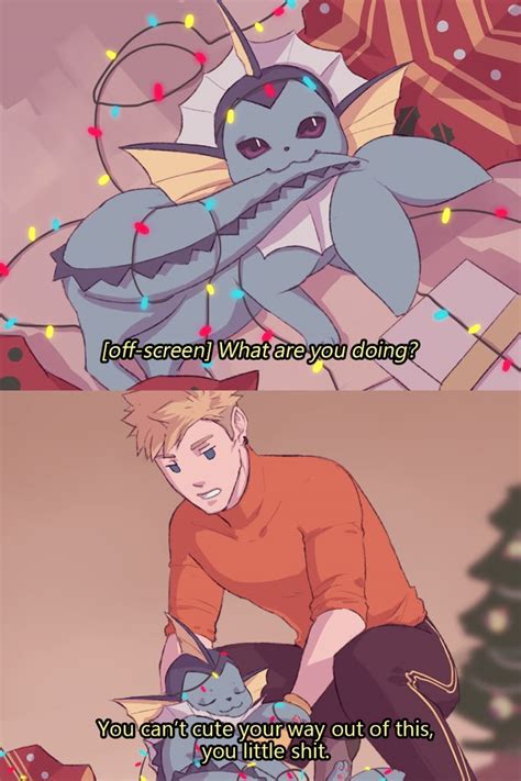 Vaporeon Can Cute Its Way Out Of Anything Vaporeon Pokemon Pokemon
