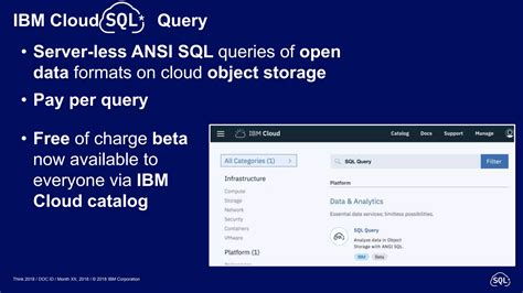 ibm think 2018 ibm cloud sql query introduction ppt