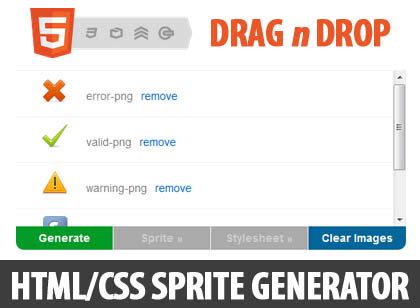 Drag And Drop An Html Sprite Generator Stitches Html Css Graphic Design Blog