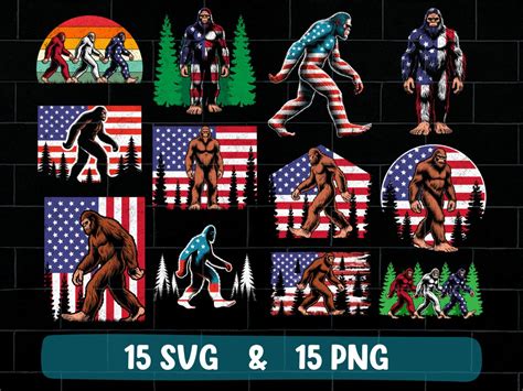 Bigfoot American Flag Svg Bundle Bigfoot American Flag Png Bundle Sasquatch Usa Flag Svg Png