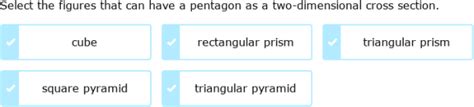 IXL Checkpoint Cross Sections Geometry Practice