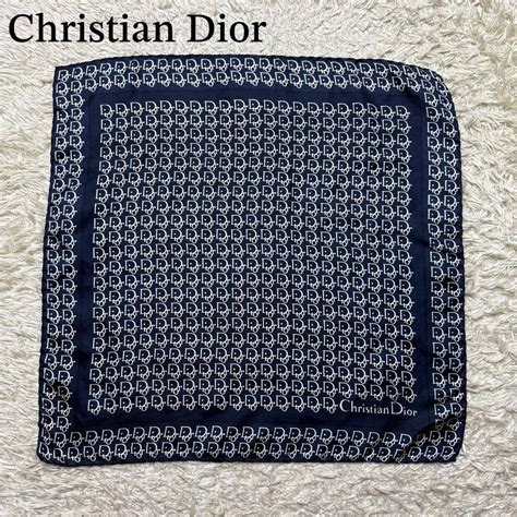 Rare Dior Silk Scarf Trotter Navy Logo Pattern Certif Gem