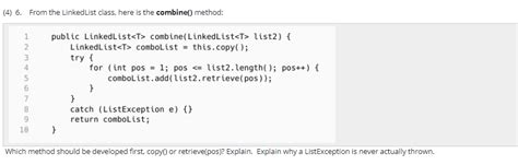 4 6 From The Linkedlist Class Here Is The