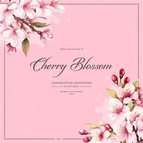 Premium Vector Cherry Blossom Invitation Card Design Template