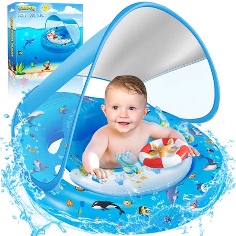 Baby Pool Float With Canopy Infant Pool Float For 6 36 Months Baby