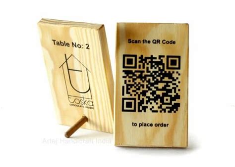 wooden qr code stand for table top at ₹ 500 piece in navi mumbai id