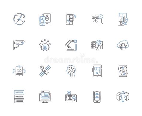 Hardware Outline Icons Collection Hardware Components Peripherals