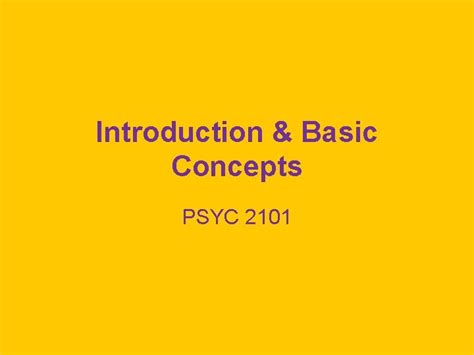 Introduction Basic Concepts Psyc 2101 What Is Measurement