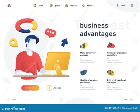 Advantages Of Company Workflow Growth Graphics Line Infographic Design Template Vector