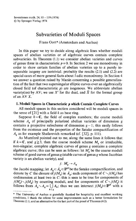 Pdf Subvarieties Of Moduli Spaces