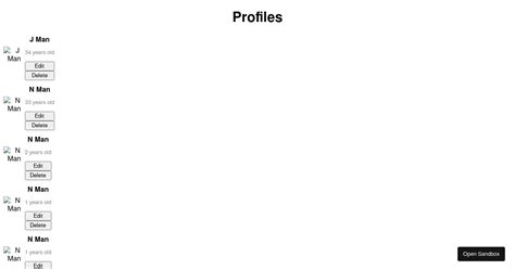 Updated ProfileList Codesandbox