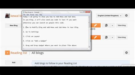 how to add menu bars to blogger youtube
