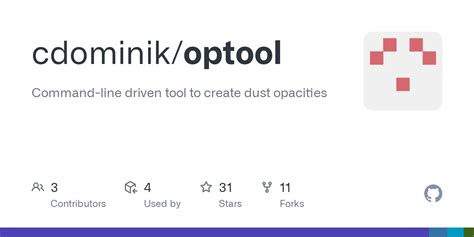 GitHub Cdominik Optool Command Line Driven Tool To Create Dust Opacities
