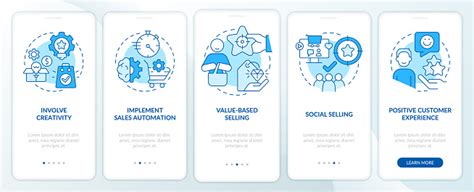 Selling Tendencies Blue Onboarding Mobile App Screen Stock Illustration