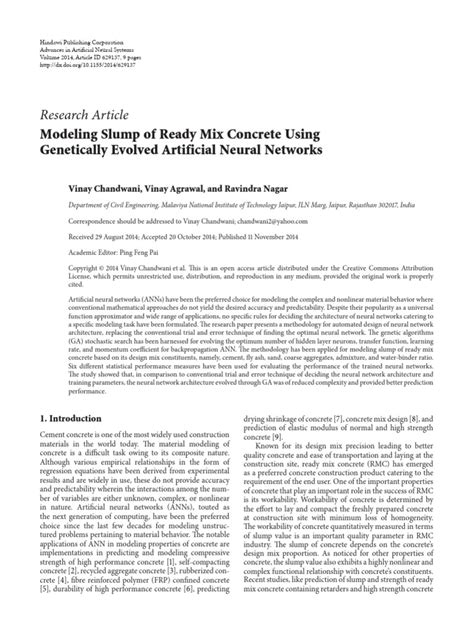 Modeling Slump Of Ready Mix Concrete Using Genetic Pdf Concrete Applied Mathematics