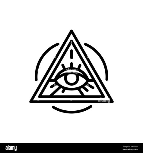 All Seeing Eye Illuminati Color Line Icon Isolated Vector Element Outline Pictogram For Web