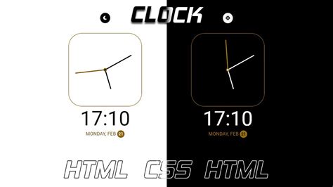 CLOCK DESIGN USING ONLY HTML CSS JS YouTube