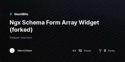 Ngx Schema Form Array Widget Forked Stackblitz