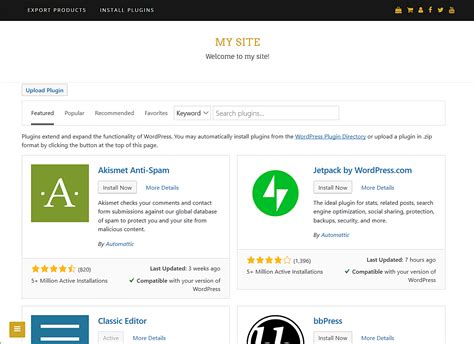 install wordpress plugins from the frontend