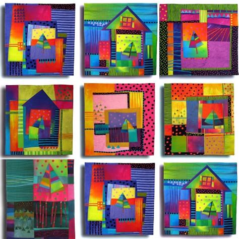 Collage Of Pine Tree Series Small Quilts With A Pine Tree Flickr