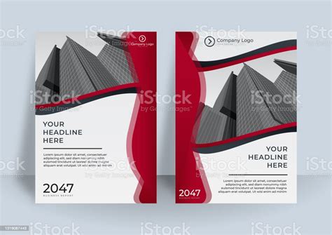 A4의 도시 배경 비즈니스 북 커버 디자인 템플릿이있는 빨간색 색 구성표 브로셔 연례 보고서 잡지 포스터 기업 프리젠 테이션 포트폴리오 전단지 배너 웹 사이트에 쉽게 적응할